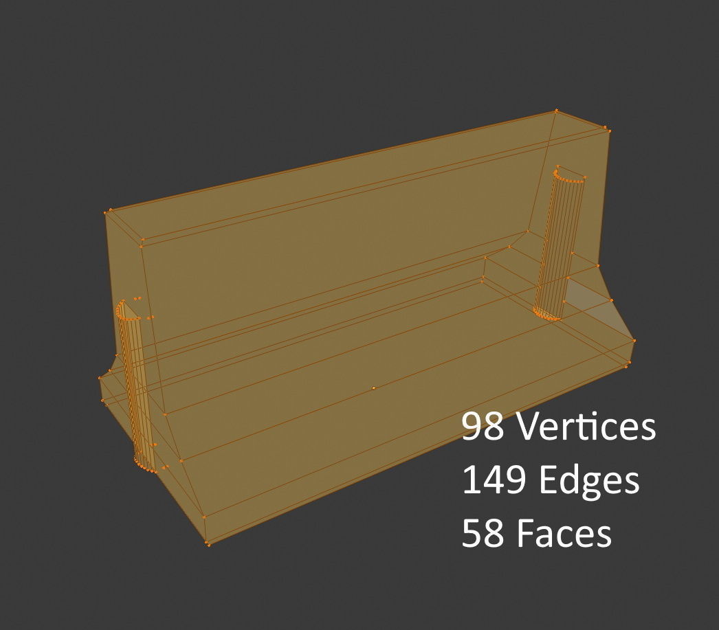 Concrete Road Block Sample free VR / AR / low-poly 3D model | CGTrader