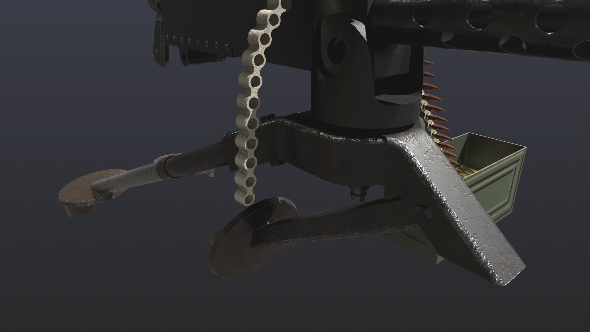 3D model WW2 M1919 Browning Machine Gun with Attachments and Animations ...