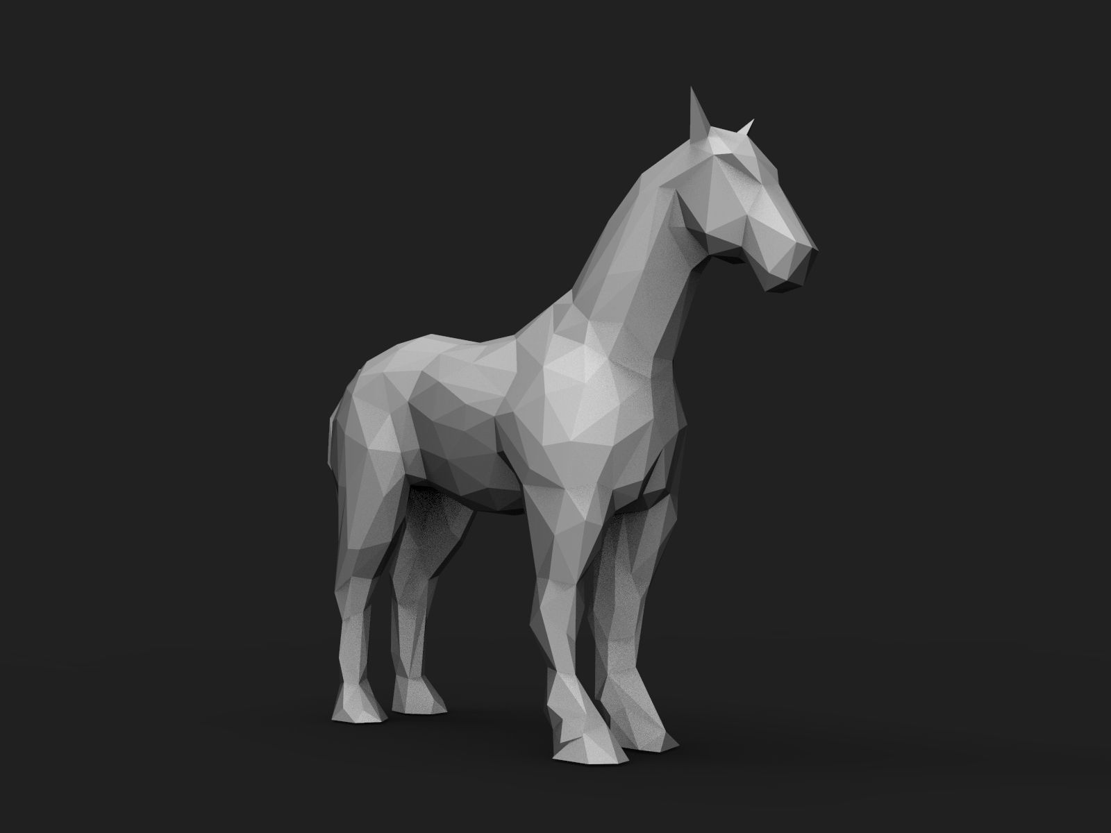 Horse Low Poly 3D model 3D printable | CGTrader