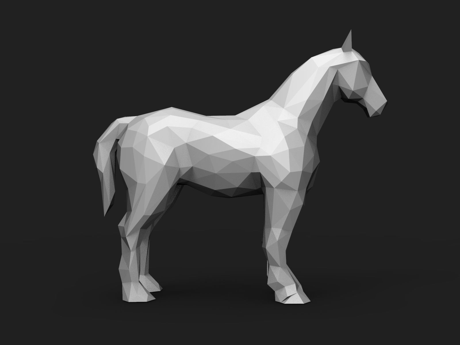 Horse Low Poly 3D model 3D printable | CGTrader
