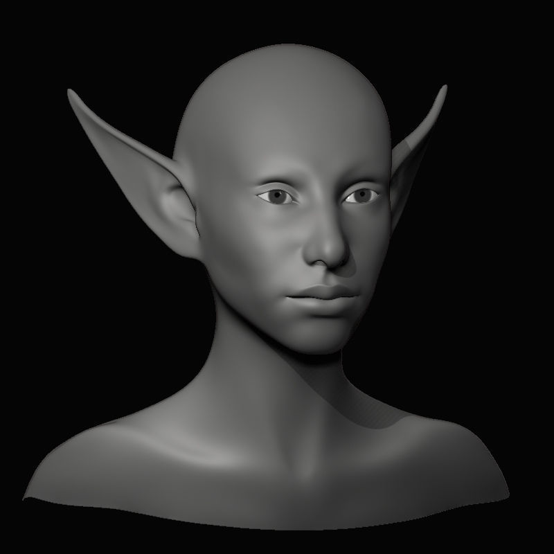 3D model Base elf head with topology VR / AR / low-poly | CGTrader