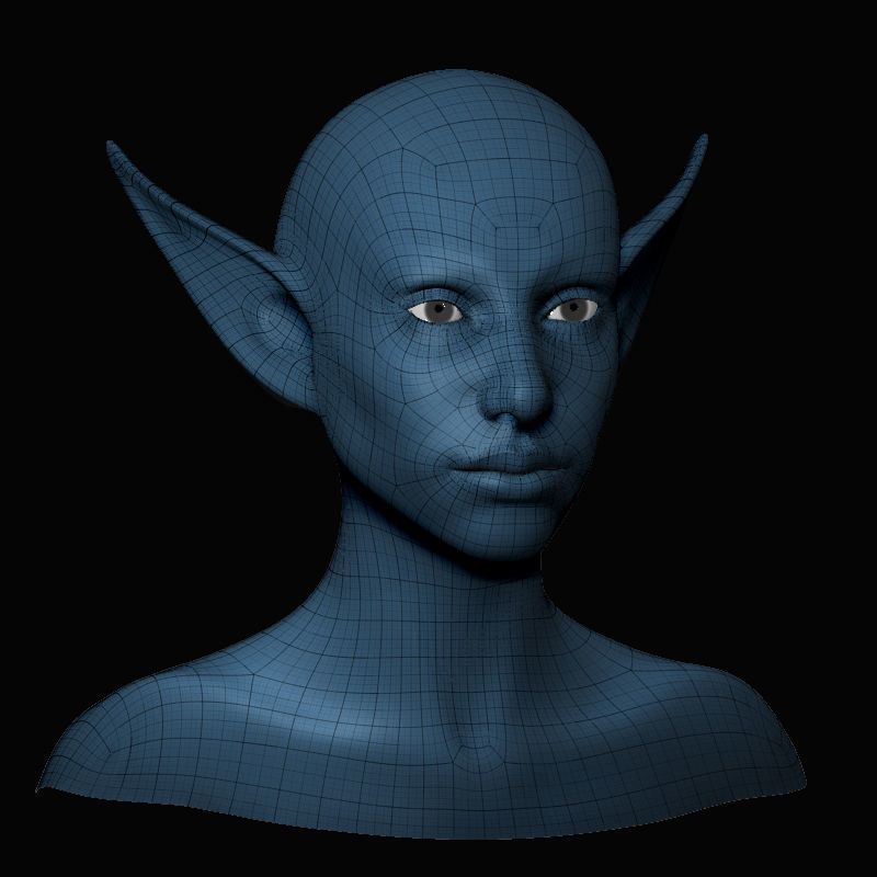 3D model Base elf head with topology VR / AR / low-poly | CGTrader