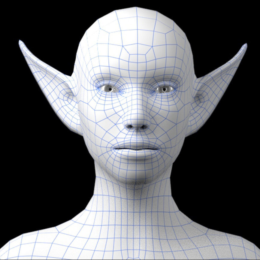 3D model Base elf head with topology VR / AR / low-poly | CGTrader