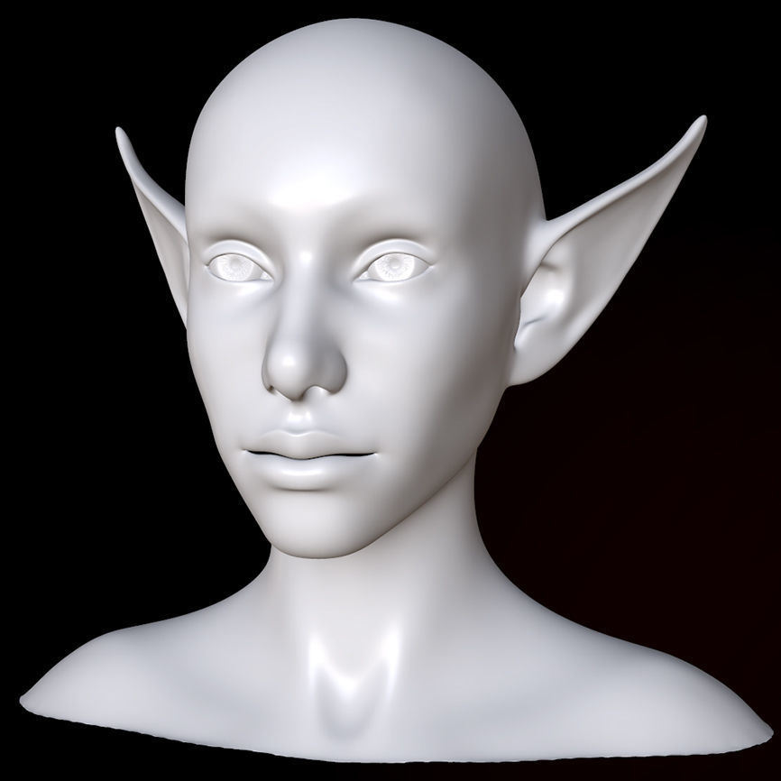 3D model Base elf head with topology VR / AR / low-poly | CGTrader