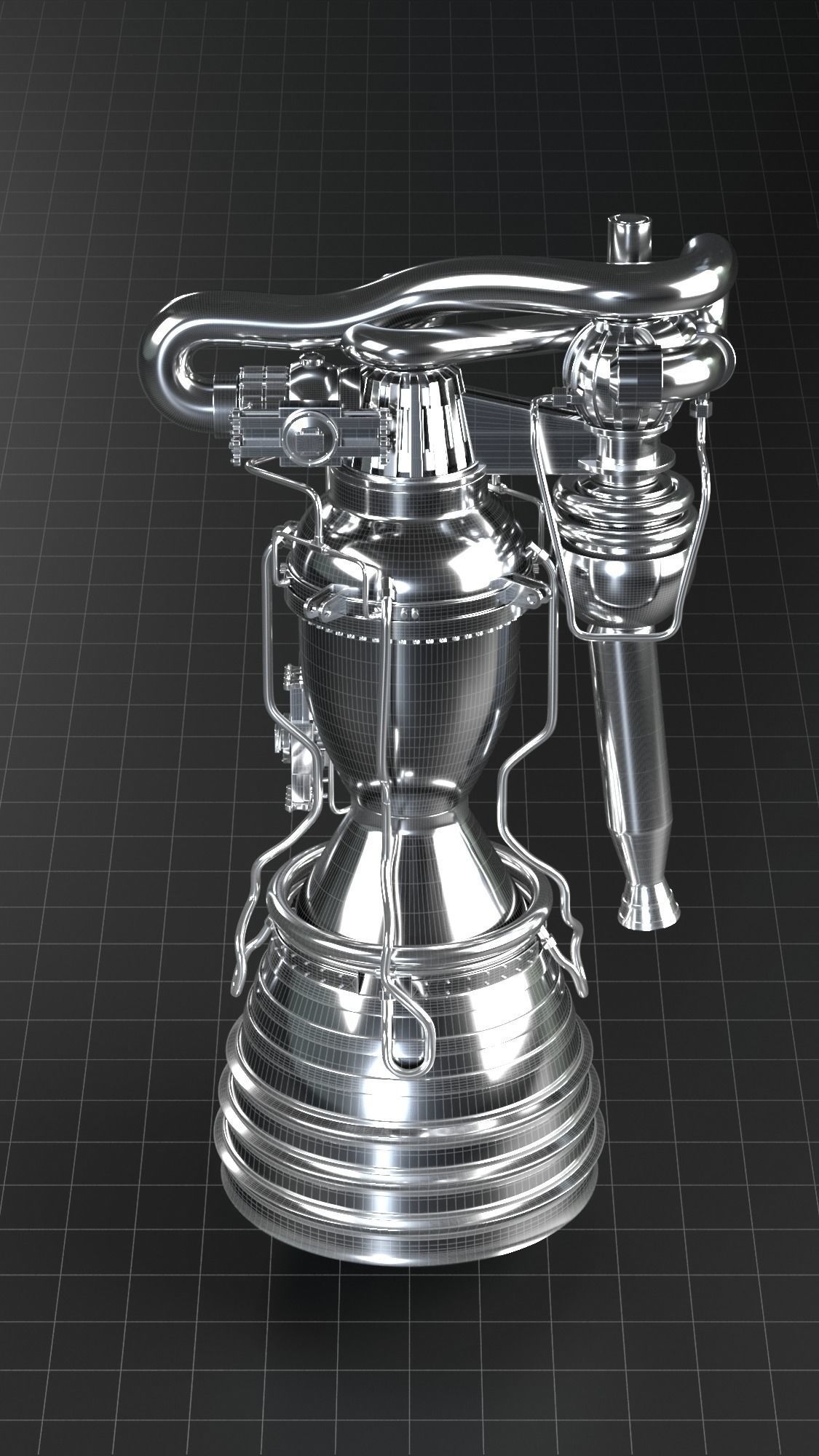 MERLIN ROCKET ENGINE 1C 3D model | CGTrader