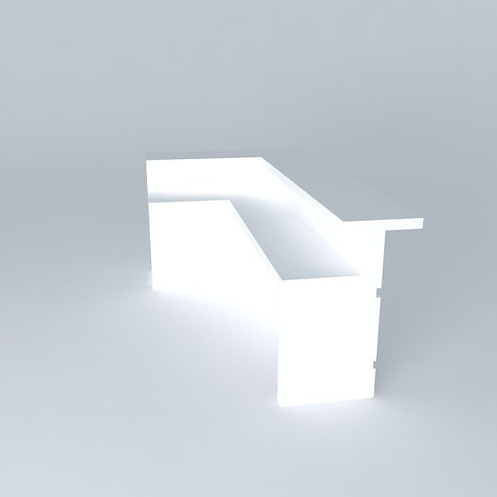 L shape receptionist table free 3D model | CGTrader
