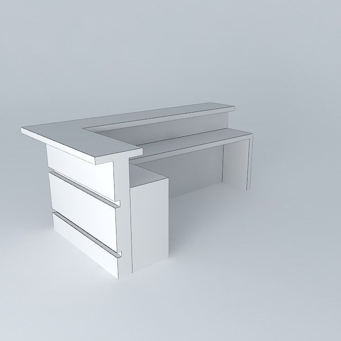 L shape receptionist table free 3D model | CGTrader