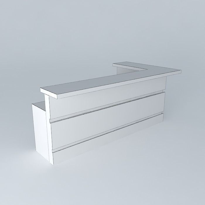 L shape receptionist table free 3D model | CGTrader