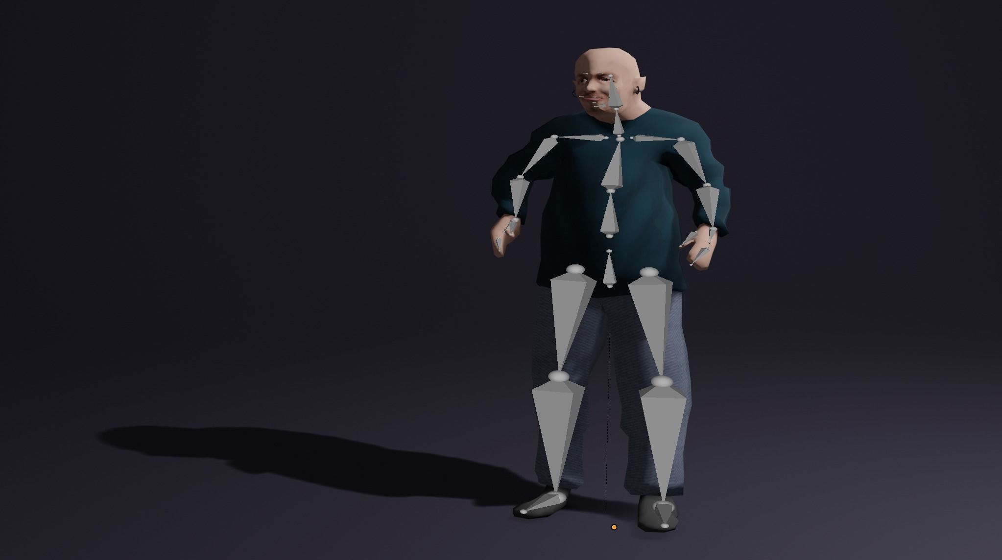 3D model Low poly rigged retro graphics character VR / AR / low-poly ...