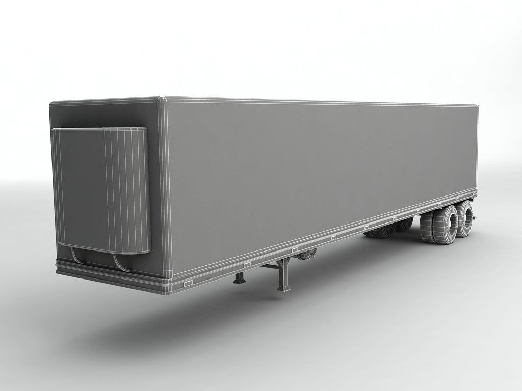 3D model Refrigerated Box Trailer For Semi Truck VR / AR / low-poly ...