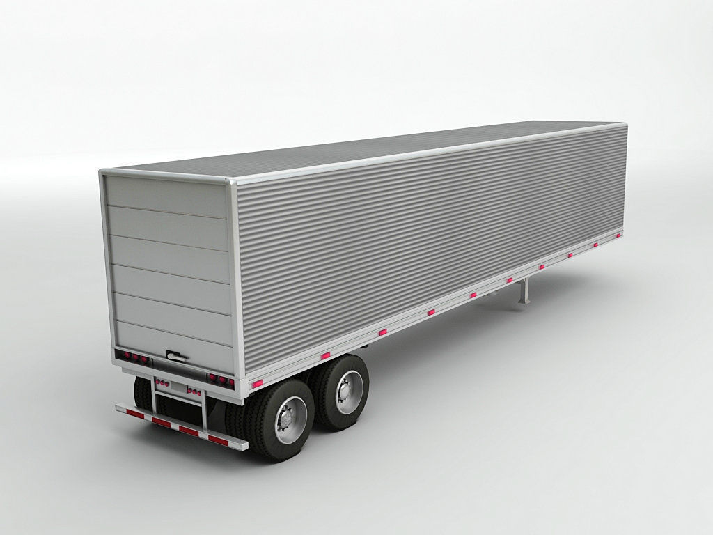 3D model Refrigerated Box Trailer For Semi Truck VR / AR / low-poly ...