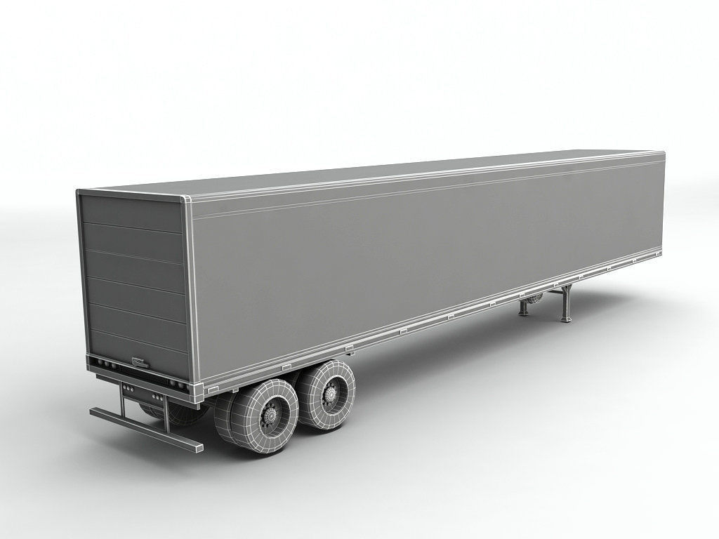 3D model Box Trailer For Semi Truck UPS VR / AR / low-poly | CGTrader