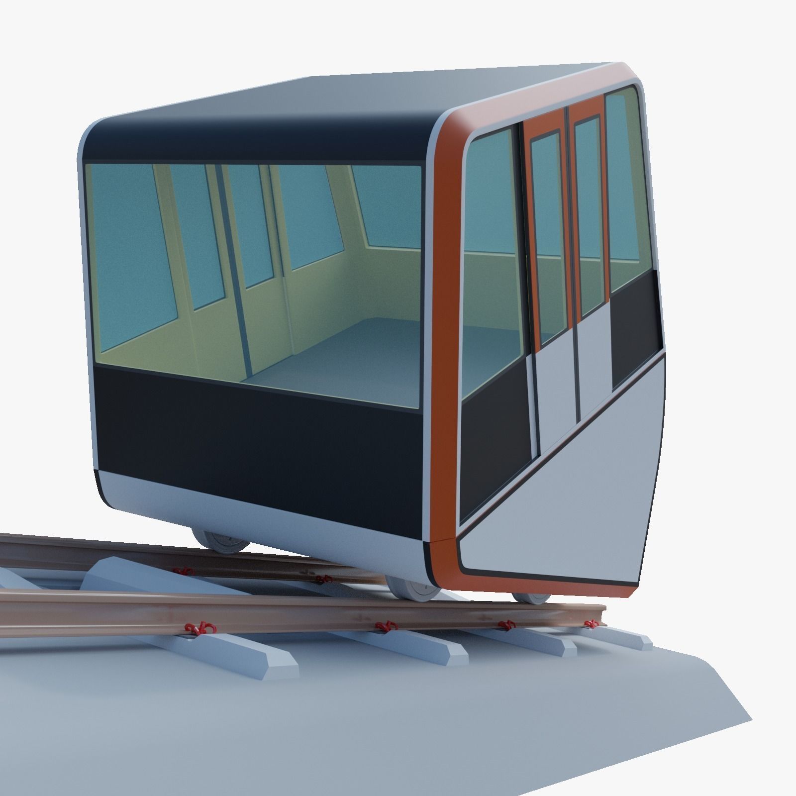Inclined lift - funicular 3D model | CGTrader