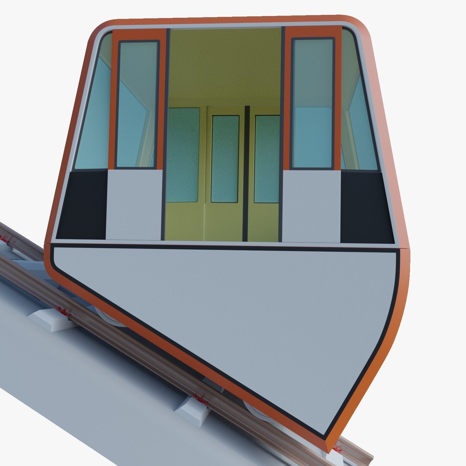 Inclined lift - funicular 3D model | CGTrader