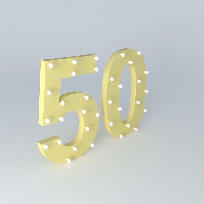 Lightbulb 50 sign free 3D model | CGTrader