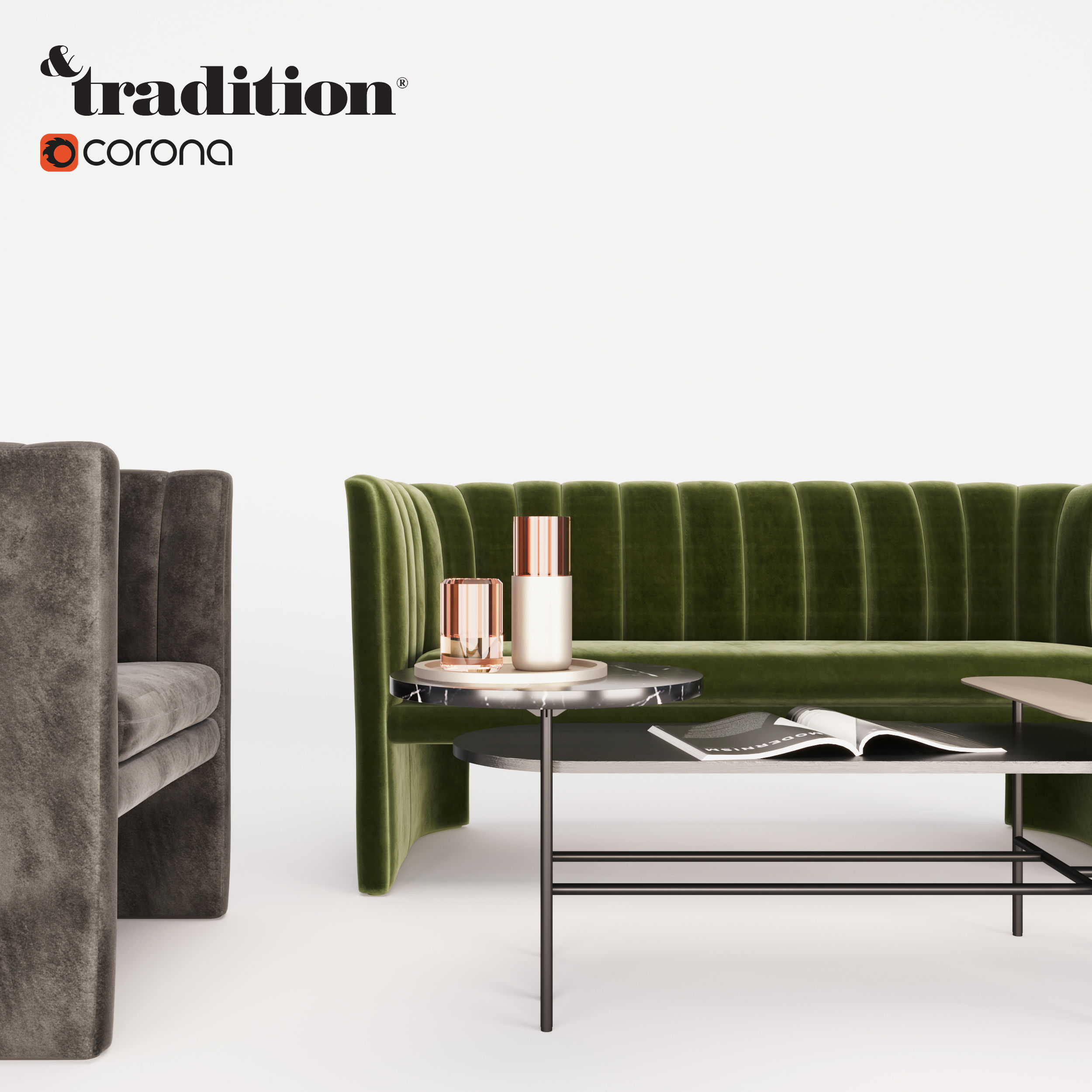 ANDtradition Sofa Lounge chair and Table 3D model rigged | CGTrader