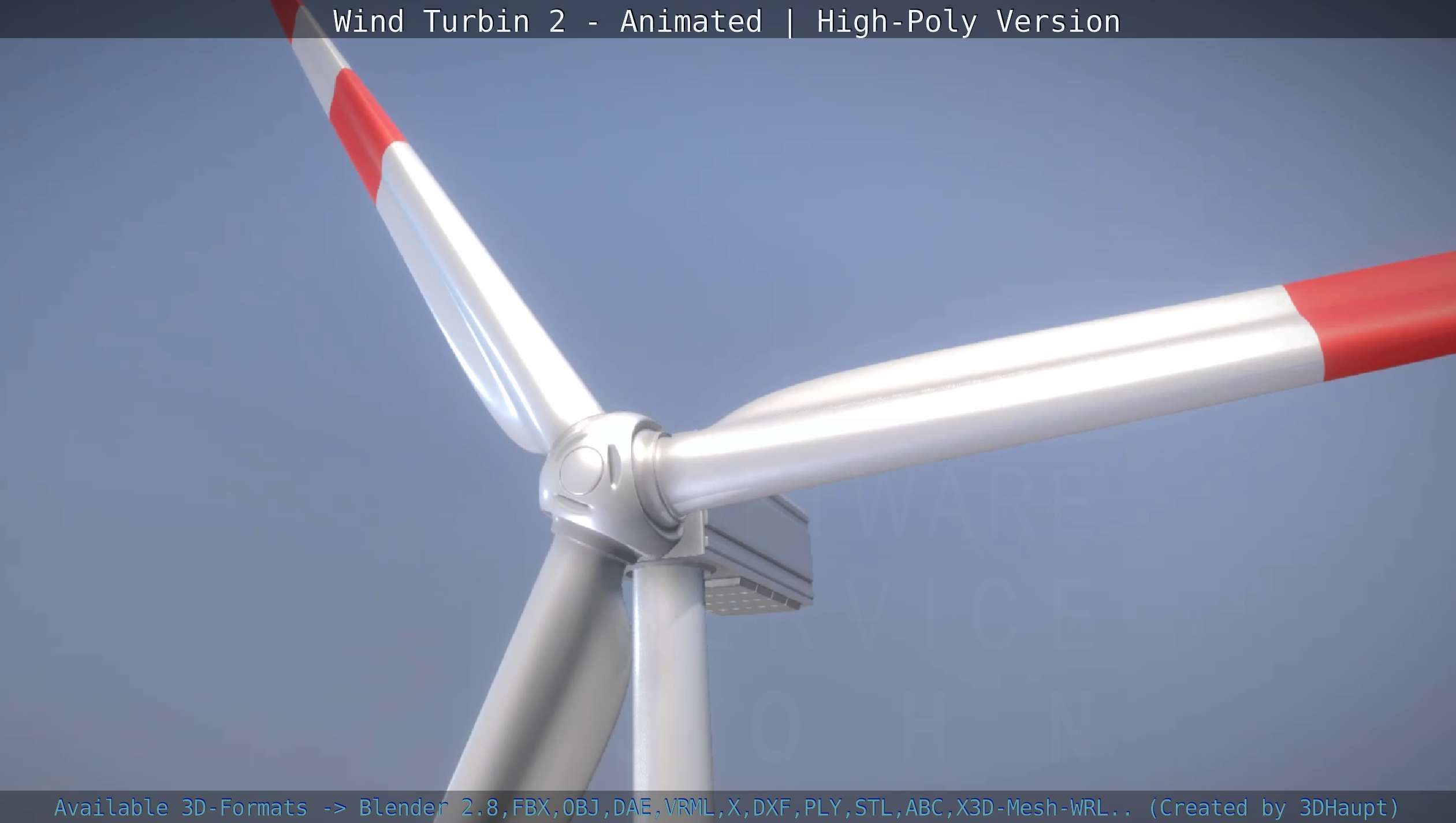 Animated Wind Turbin 2 - High-Poly Version 3D model animated rigged ...