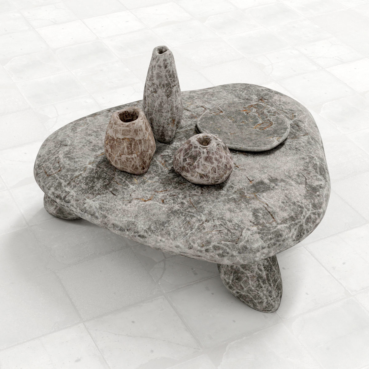 Stone table 3D model | CGTrader