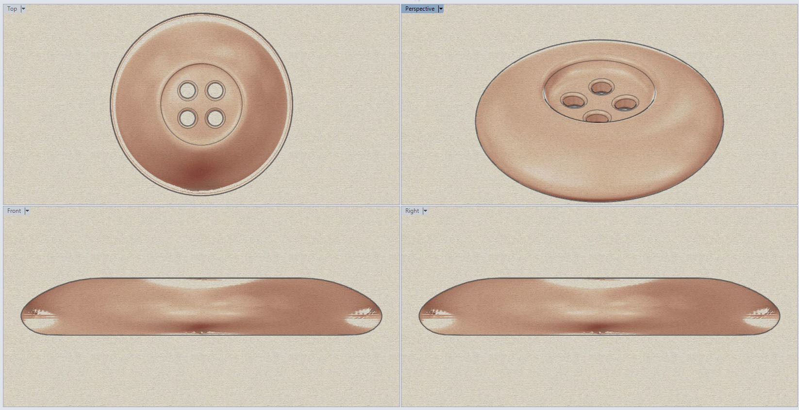 4 Hole Button 3D model 3D printable | CGTrader