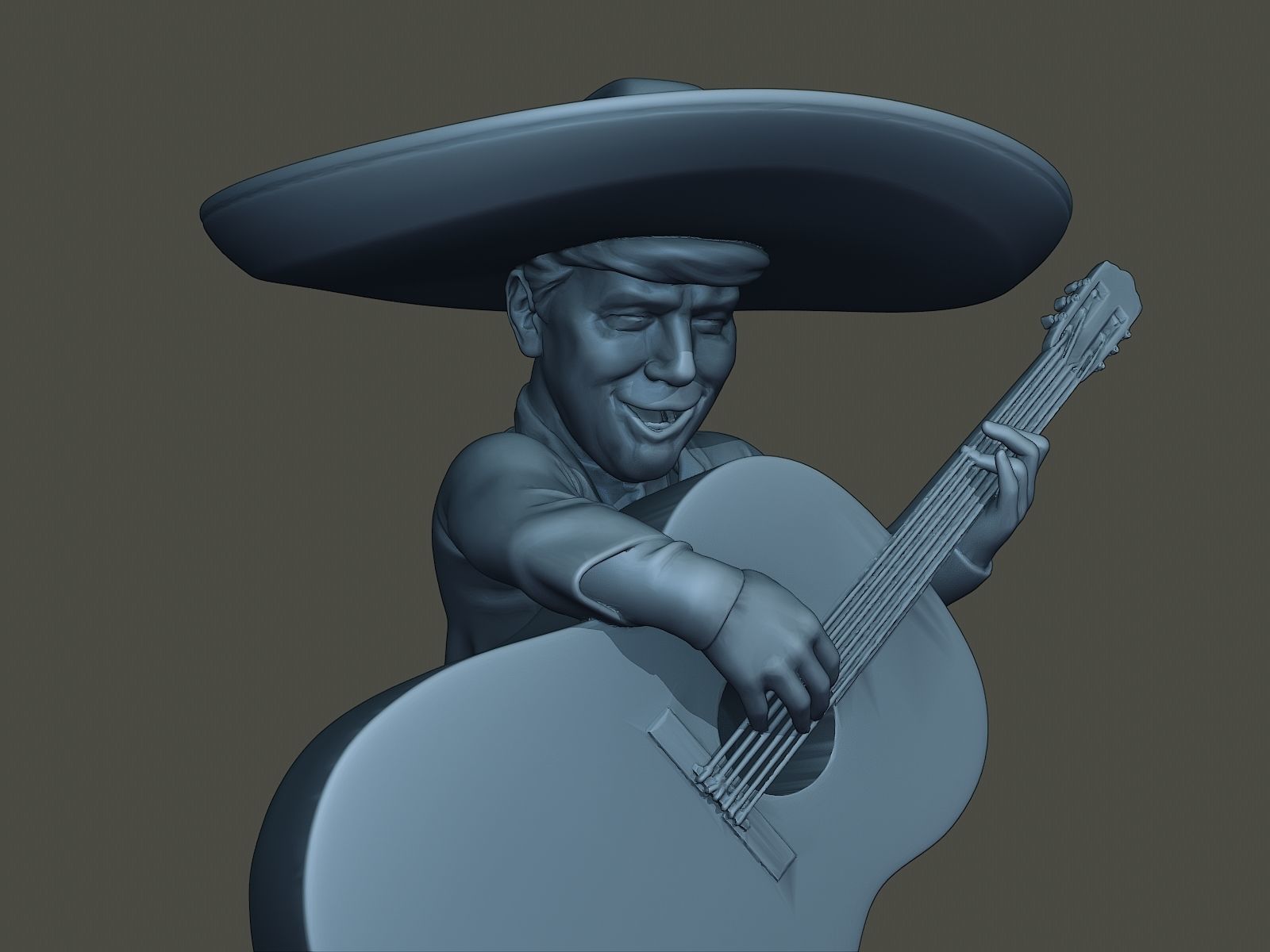 Donald Trump Mariachi Big Guitar 3D model 3D printable | CGTrader