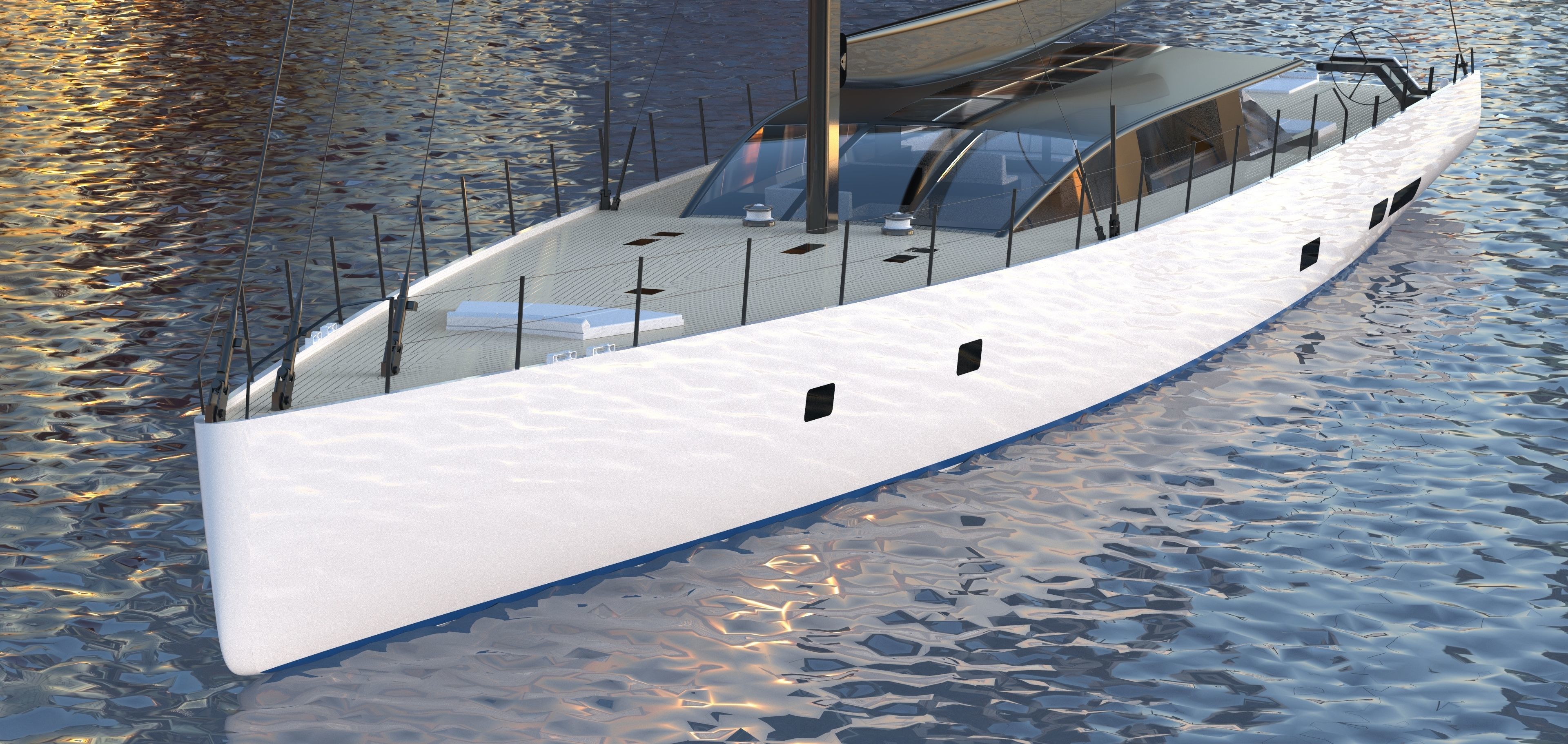 Modern Sailing Yacht 3d Exterior 3D model | CGTrader