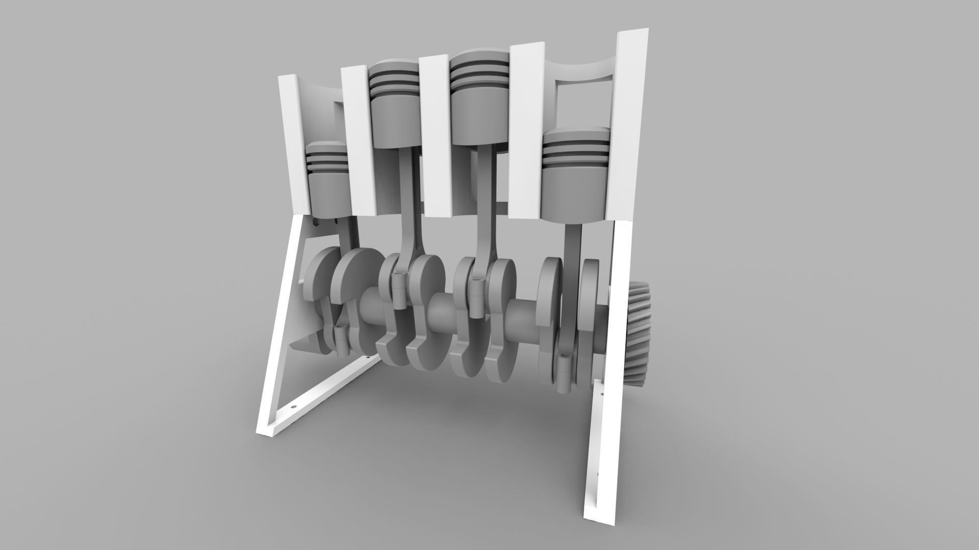 4 cylinder engine ready to print 3D model 3D printable | CGTrader