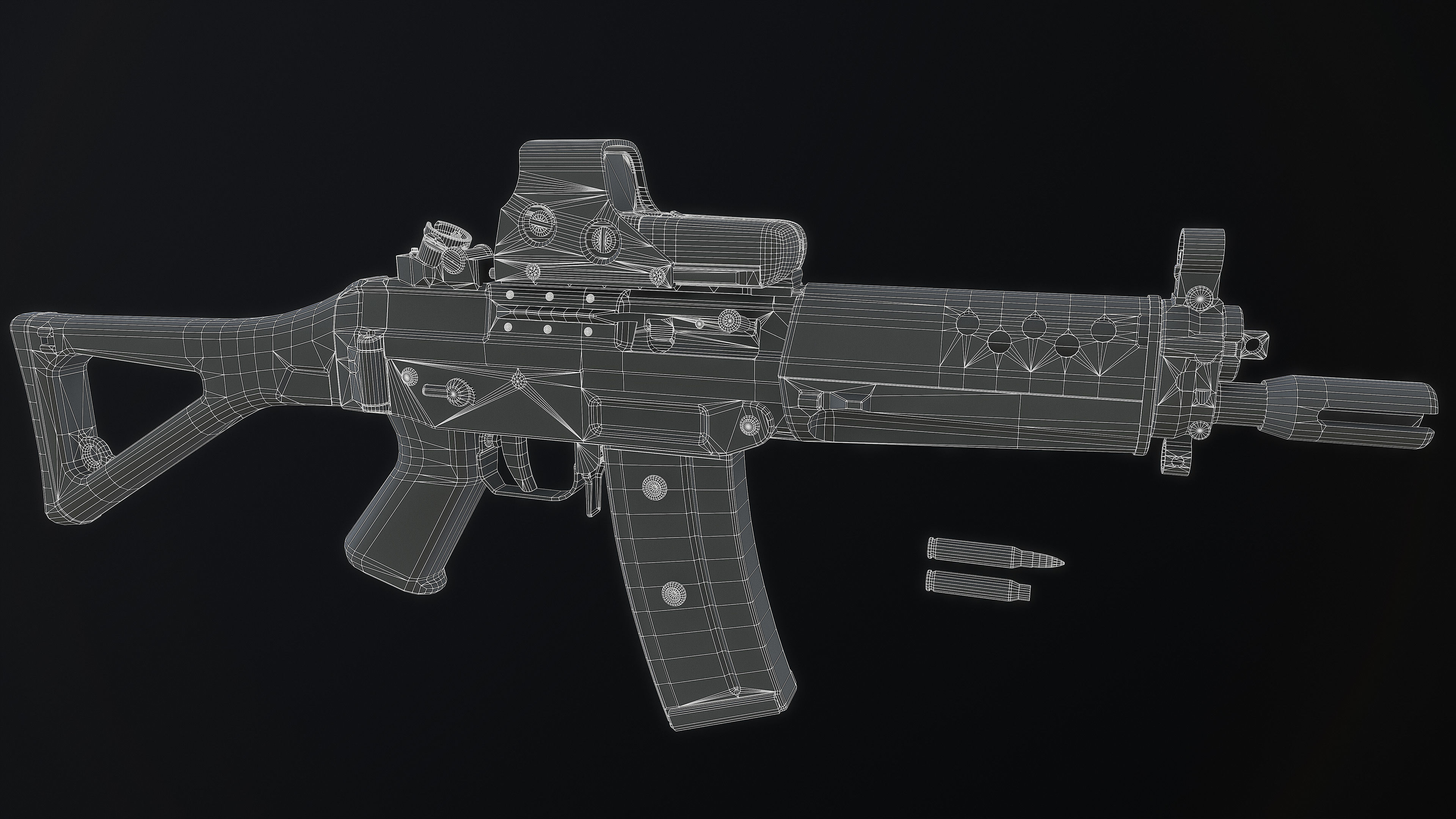 3D model Sig sg 552 commando - Eotech 552 Holographic Weapon Sights VR / AR / low-poly | CGTrader
