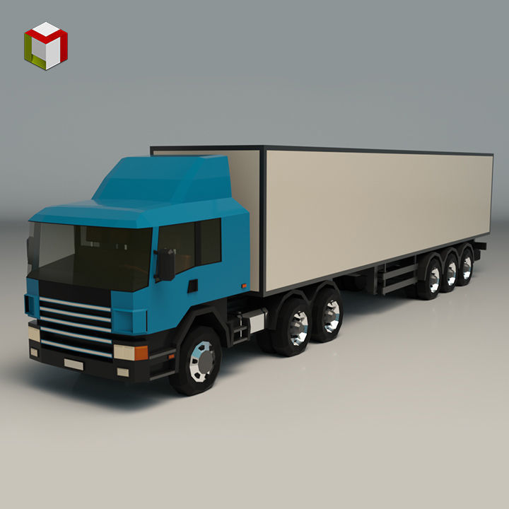 3D model Low Poly Cargo Truck 02 VR / AR / low-poly | CGTrader