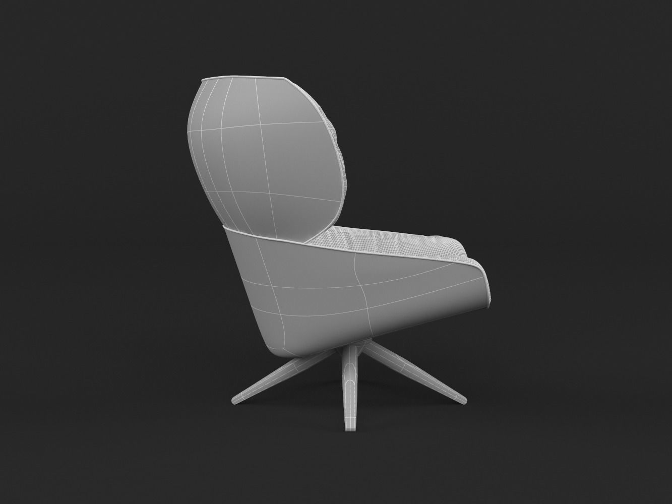 Armchair lounge chair with wooden legs 3D model | CGTrader