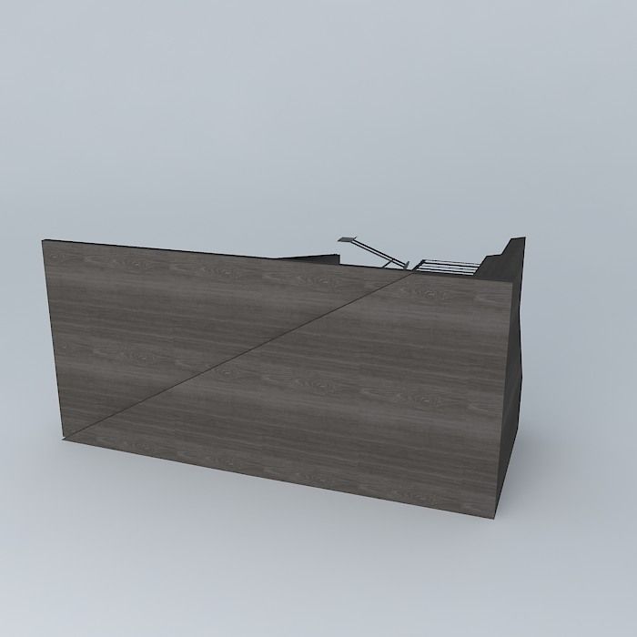 symmetrical office desk set free 3D model | CGTrader