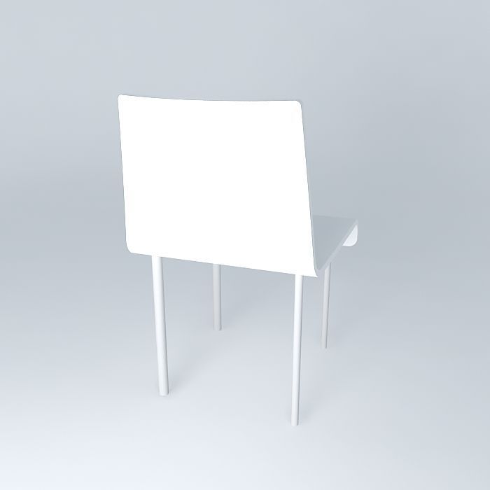 White dining chair free 3D model | CGTrader