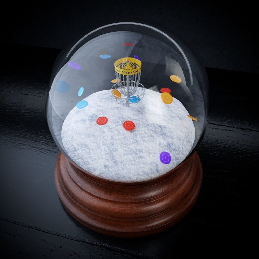 Frisbee Golf Snow Globe 3D model | CGTrader