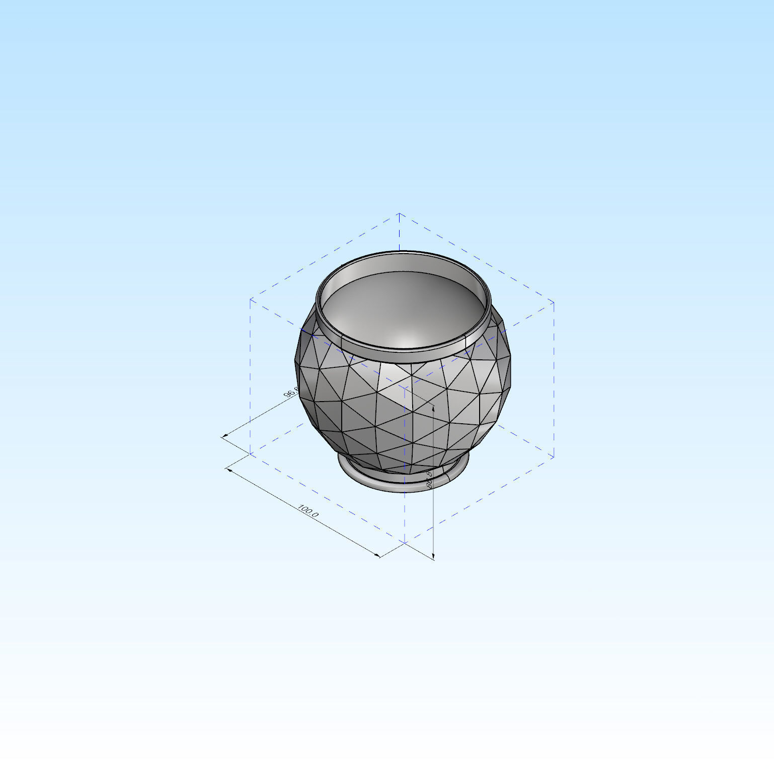 Decorative Triangulated Container Pot for Succulents V2 3D model 3D ...