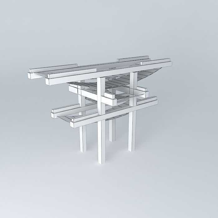 Tree structure with gold drapes free 3D model | CGTrader