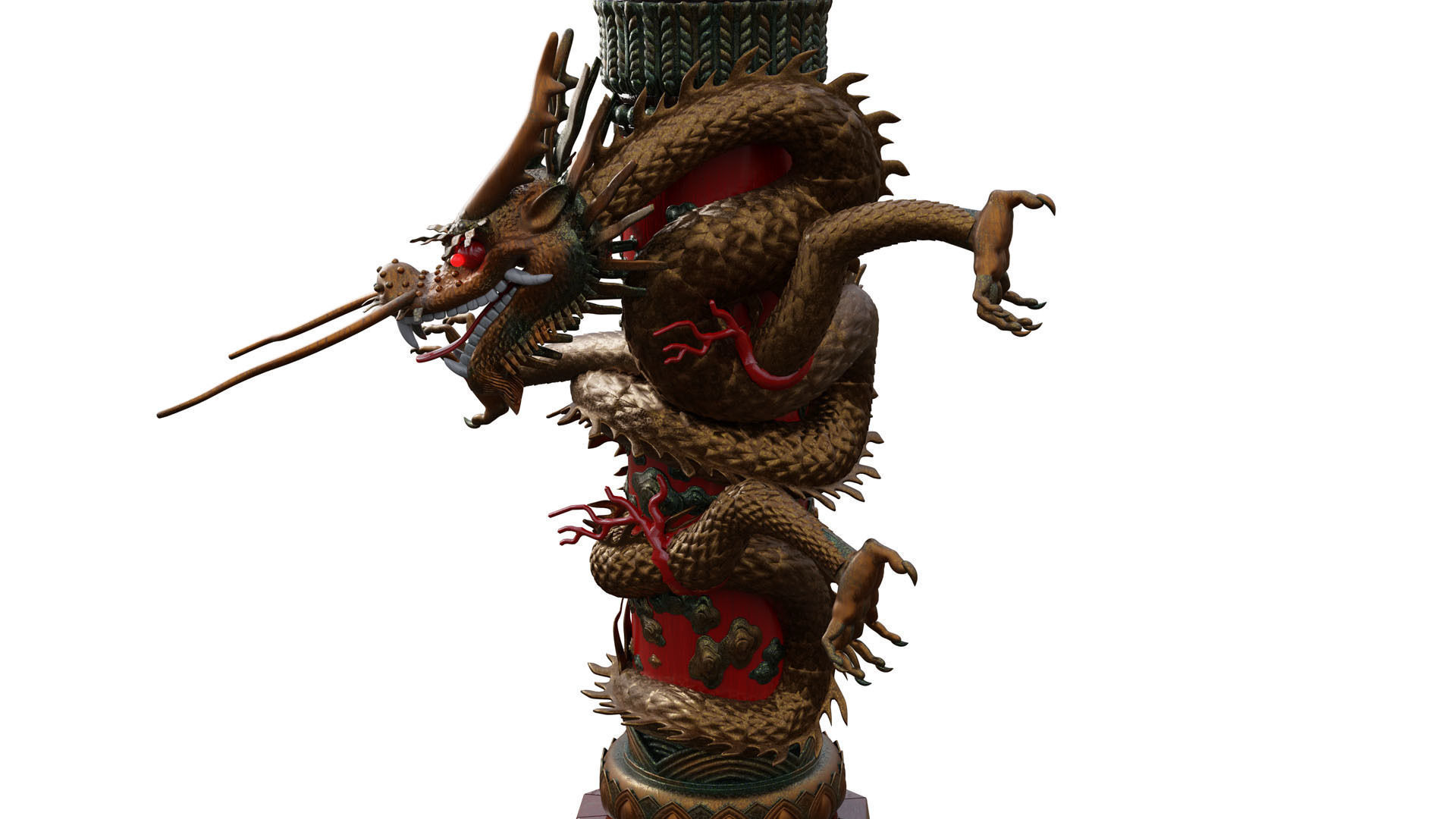 Chinese Dragon Column 3D model | CGTrader
