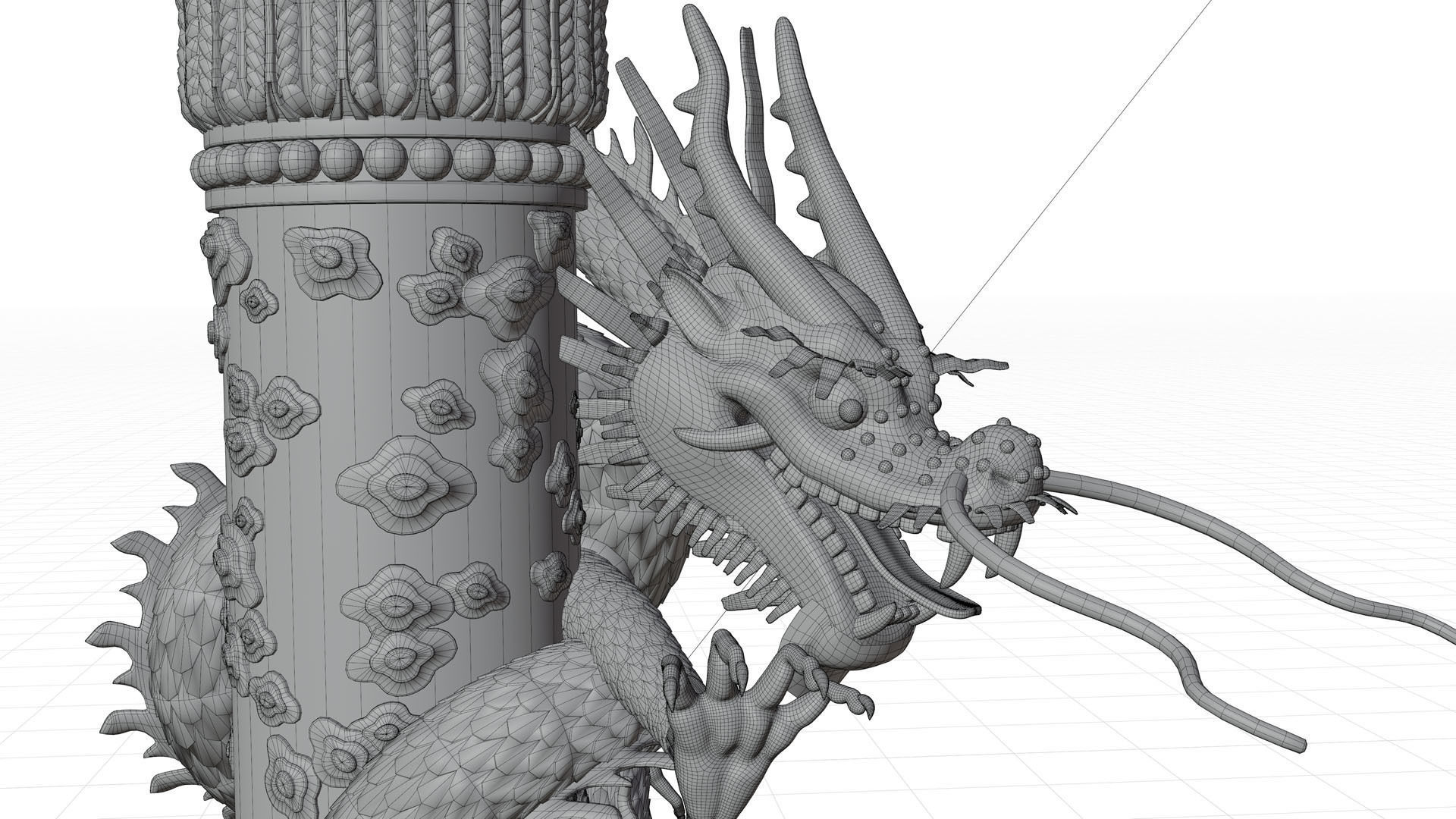 Chinese Dragon Column 3D model | CGTrader