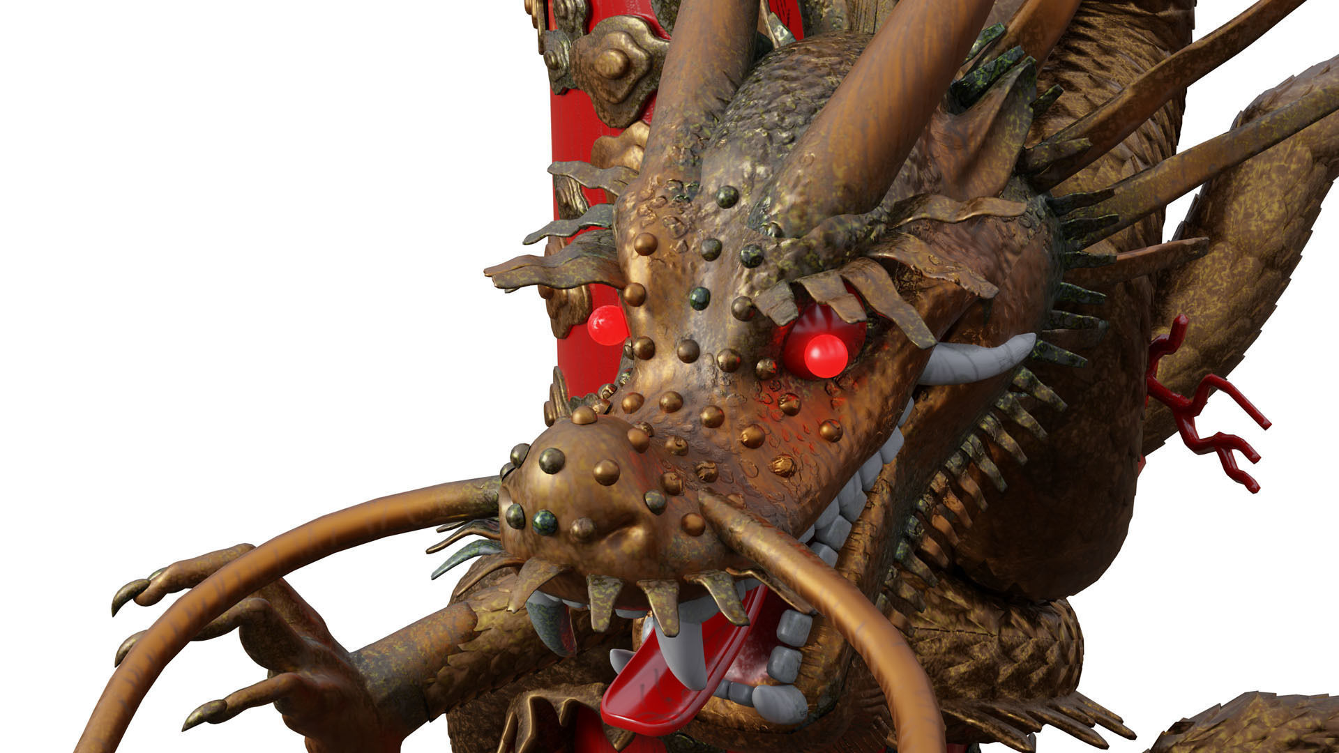 Chinese Dragon Column 3D model | CGTrader