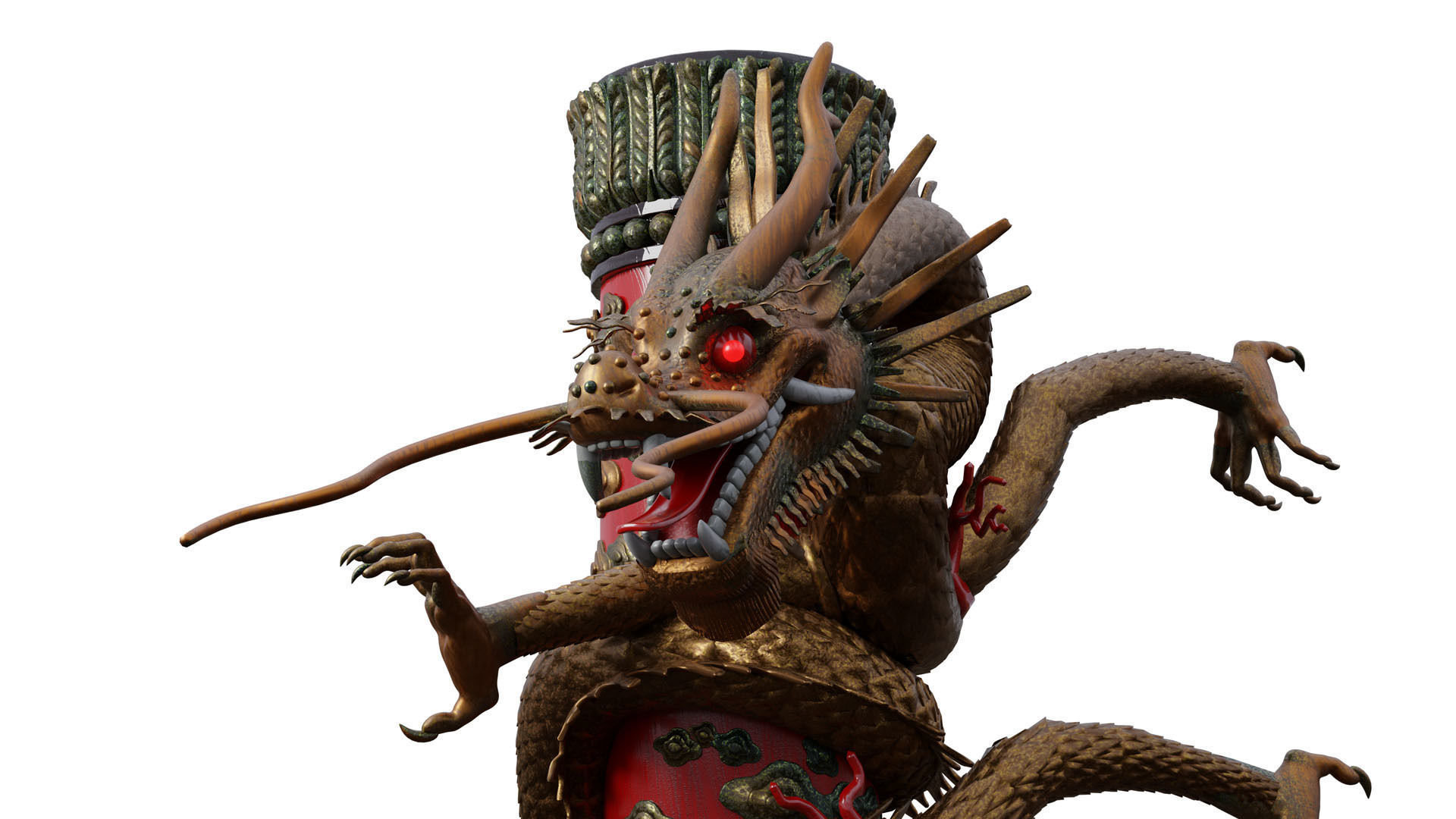 Chinese Dragon Column 3D model | CGTrader