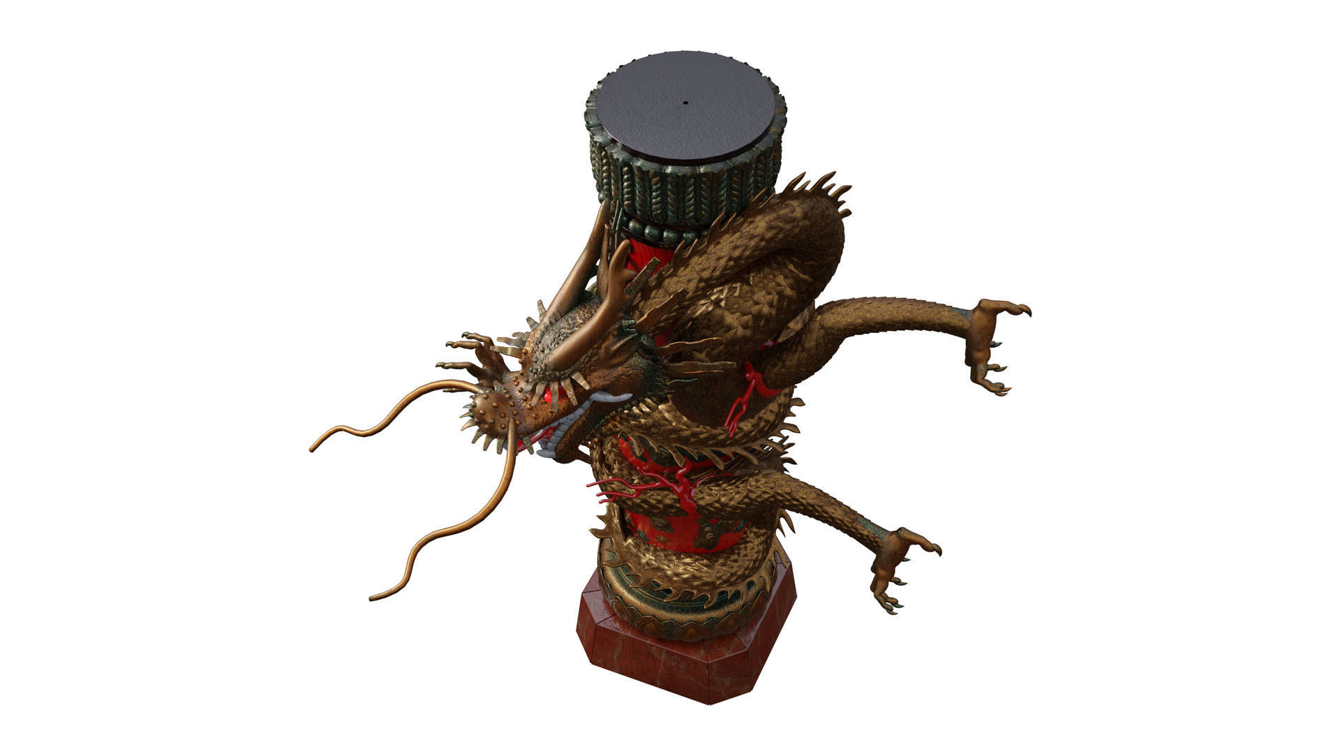 Chinese Dragon Column 3D model | CGTrader