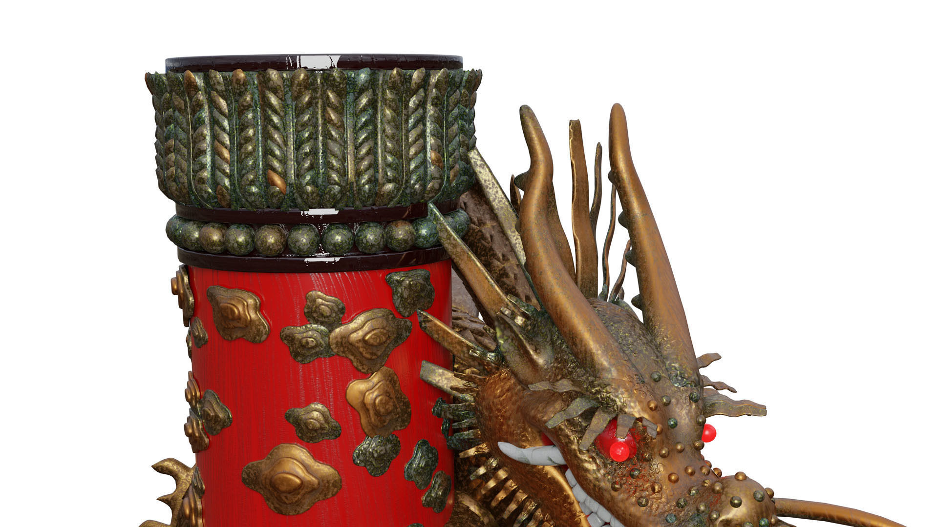 Chinese Dragon Column 3D model | CGTrader
