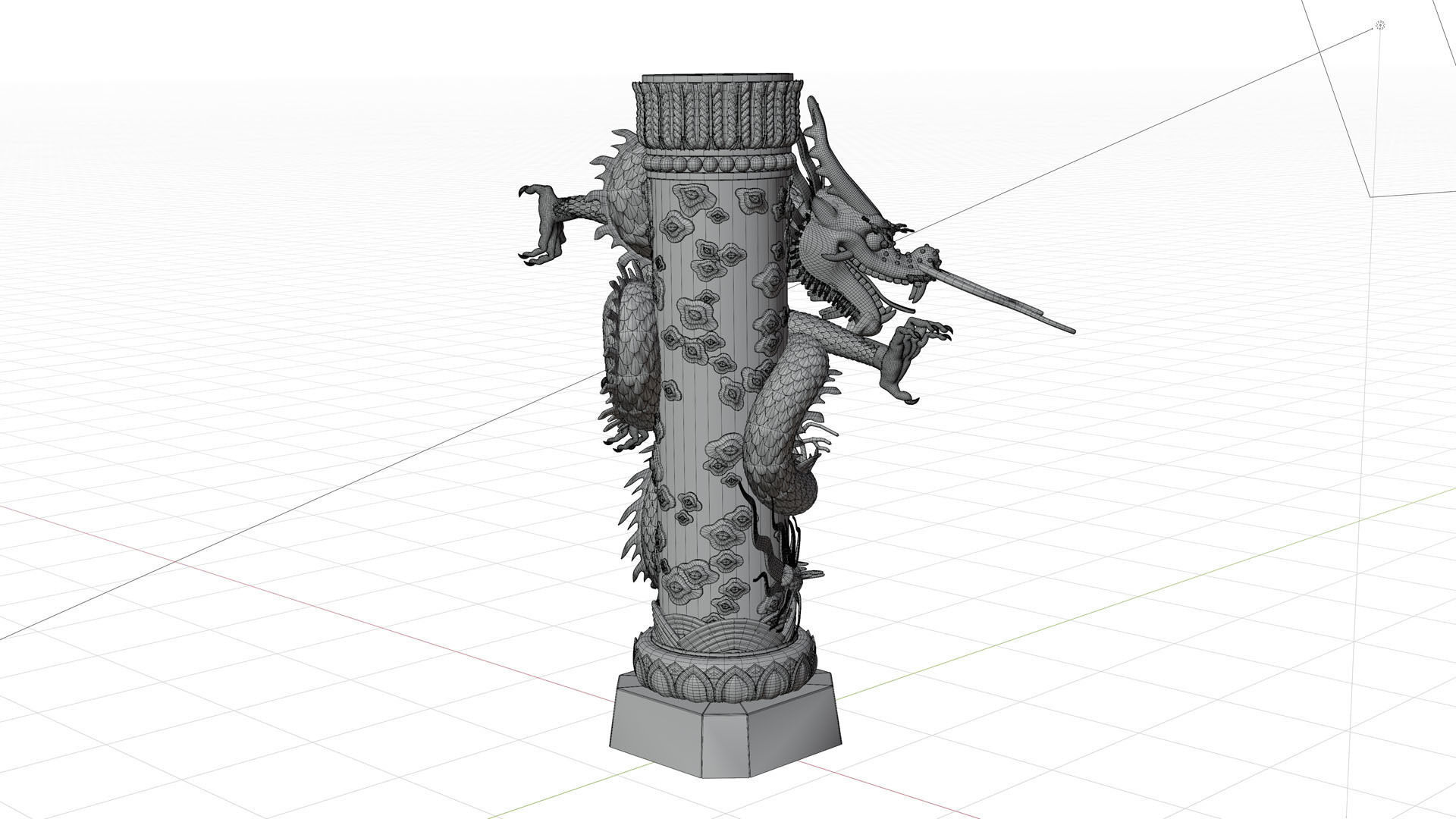 Chinese Dragon Column 3D model | CGTrader