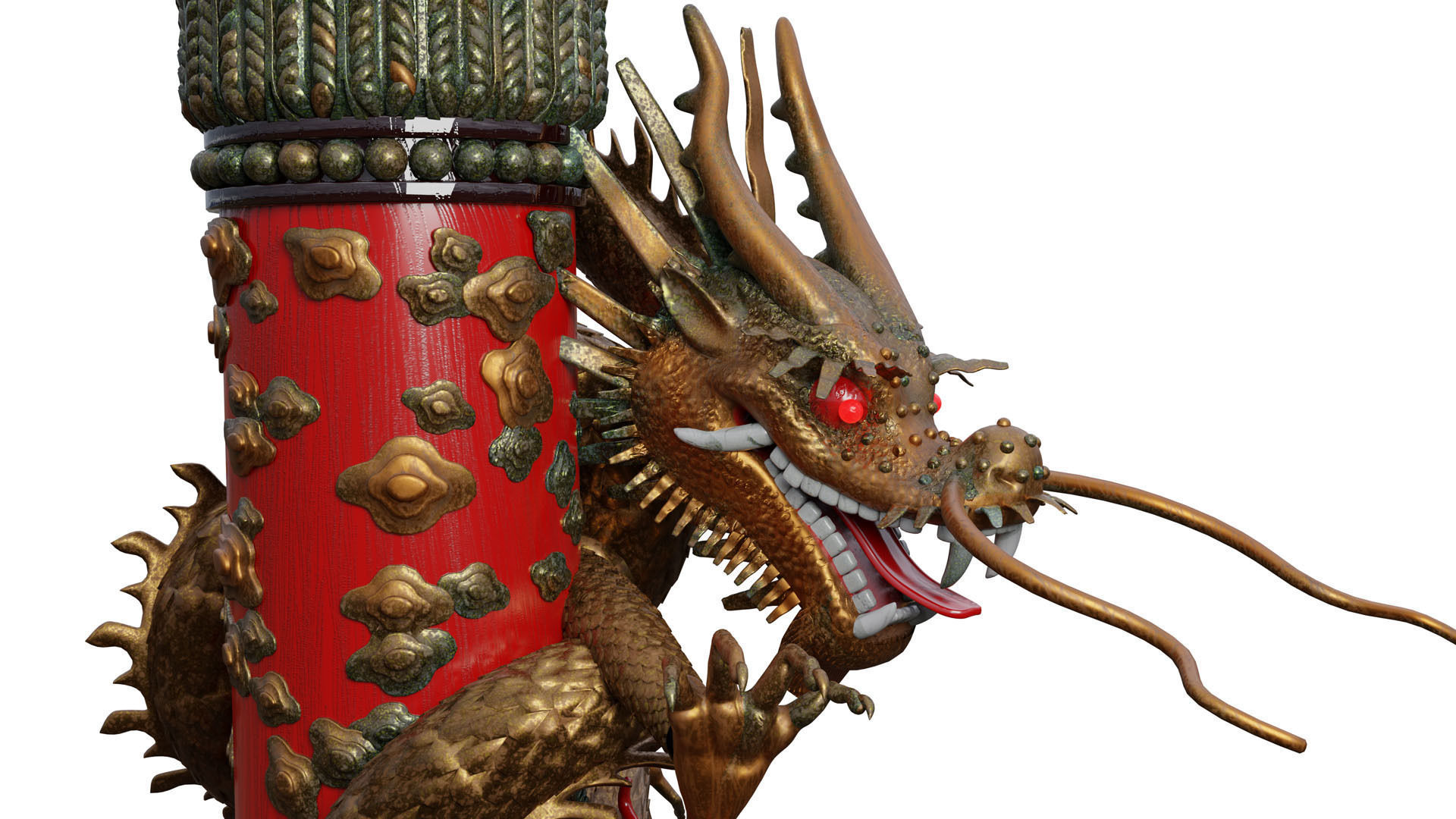 Chinese Dragon Column 3D model | CGTrader
