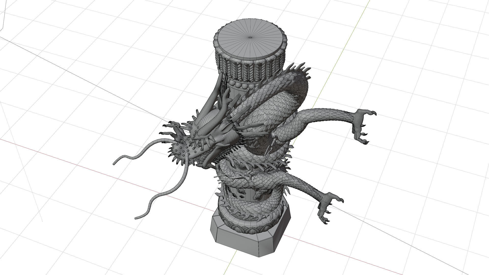 Chinese Dragon Column 3D model | CGTrader