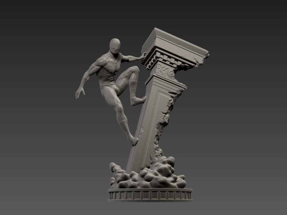 Spiderman statue fan art 3d print 3D model 3D printable | CGTrader