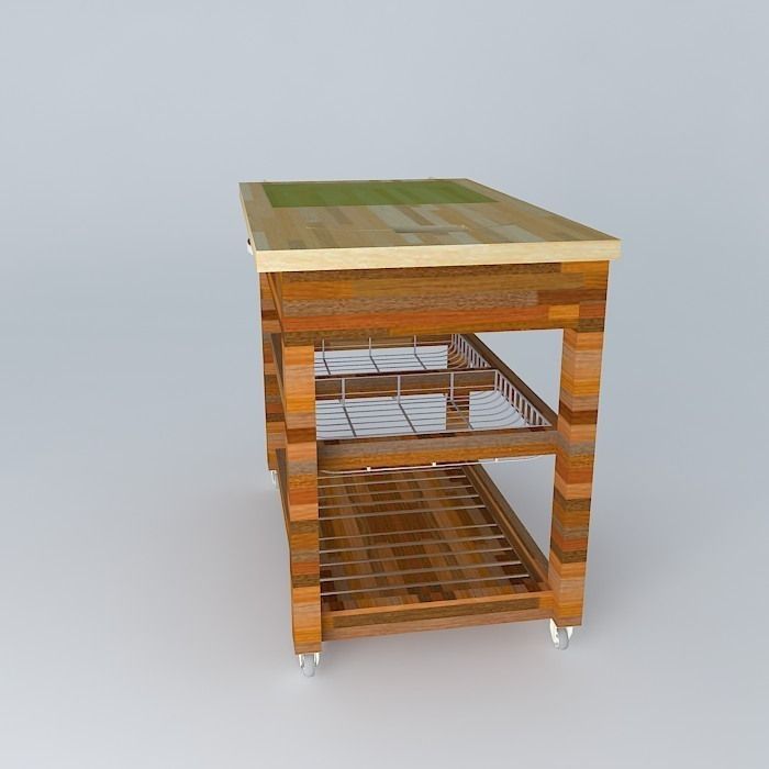 Mobile kitchen bench free 3D model | CGTrader