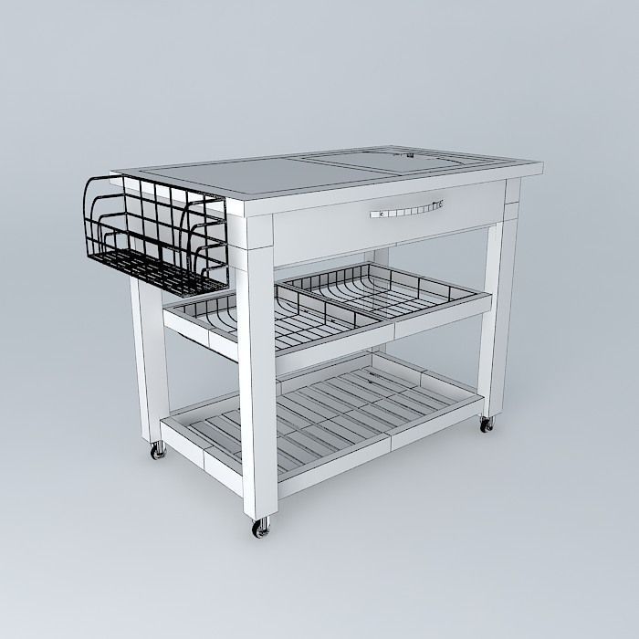 Mobile kitchen bench free 3D model | CGTrader