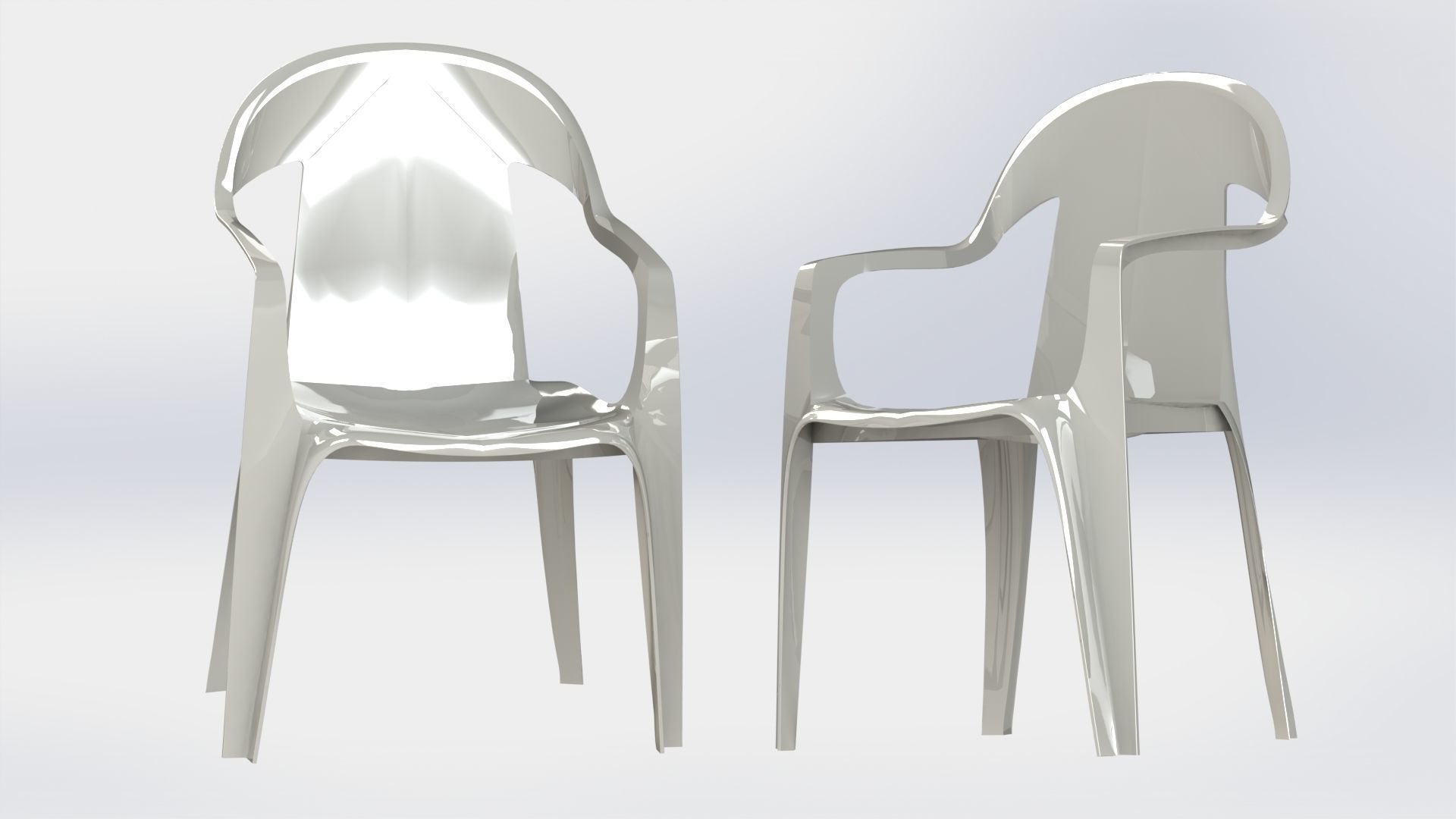 Plastic chair - SolidWorks 3D model rigged | CGTrader
