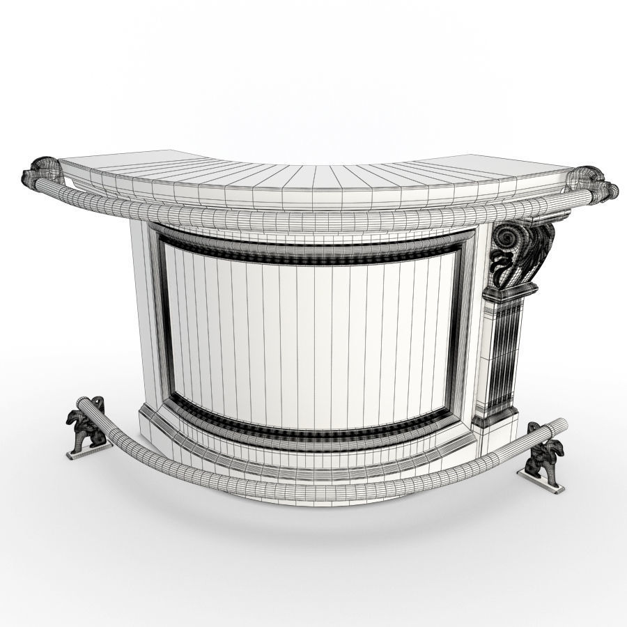 Rounder Wooden Counter 3D model | CGTrader