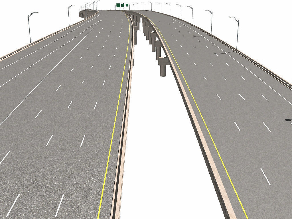 Freeway Section 3D model | CGTrader