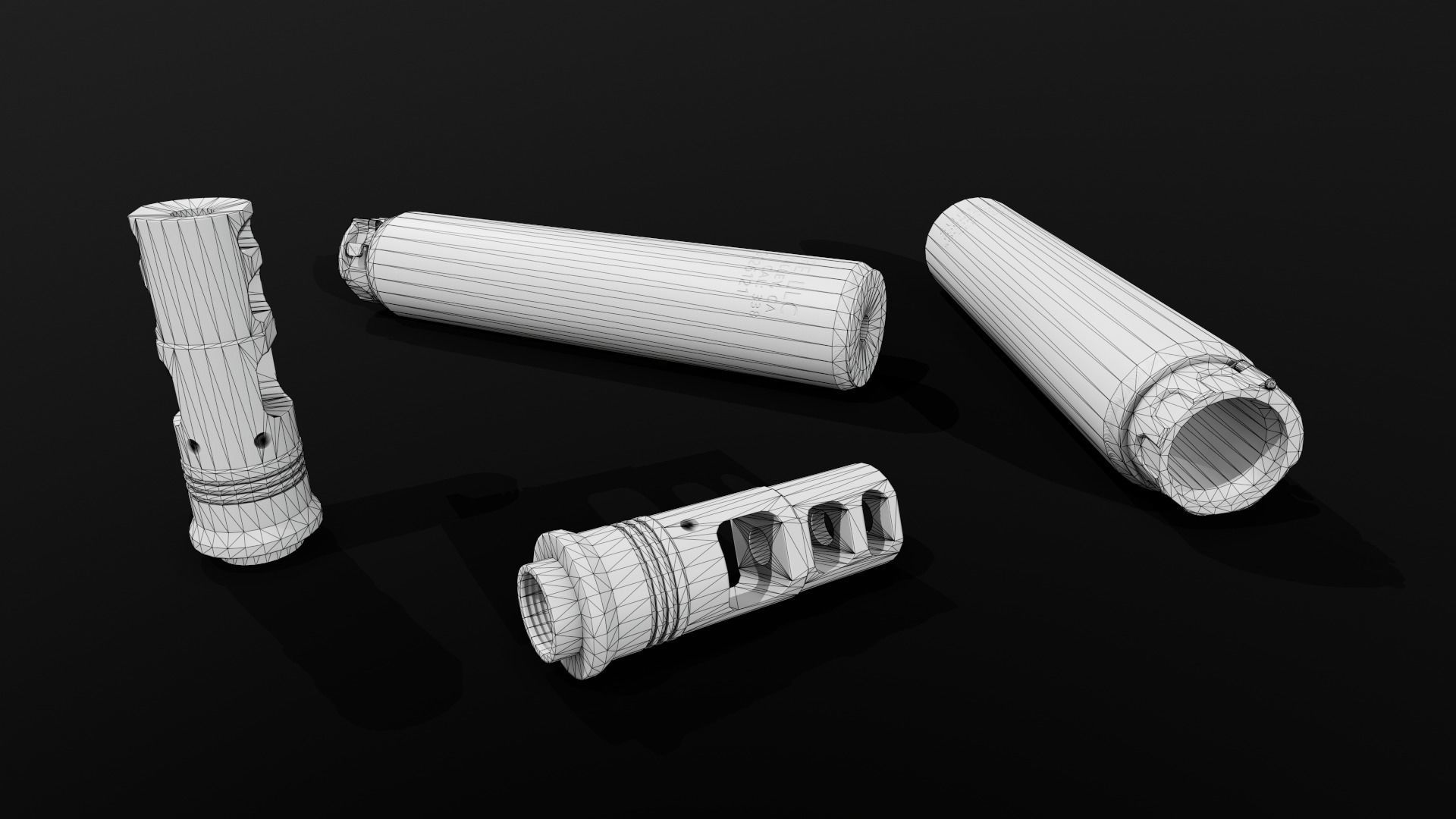 3D model Surefire SOCOM338-TI Suppressor and SFMB-338 Muzzle Brake VR ...